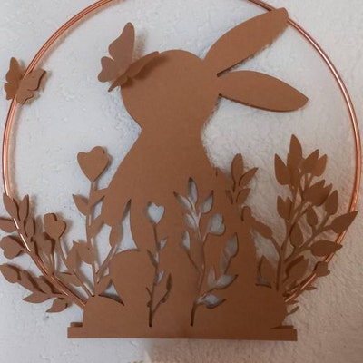 Plotterdatei SVG, DXF, PNG Hase in Blumen aus Papier zum selber basteln ...