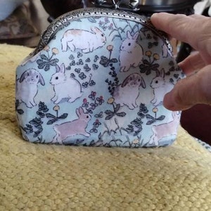 Dark Blue Floral Design Coin Purse Wallet With Kiss Clasp - Etsy