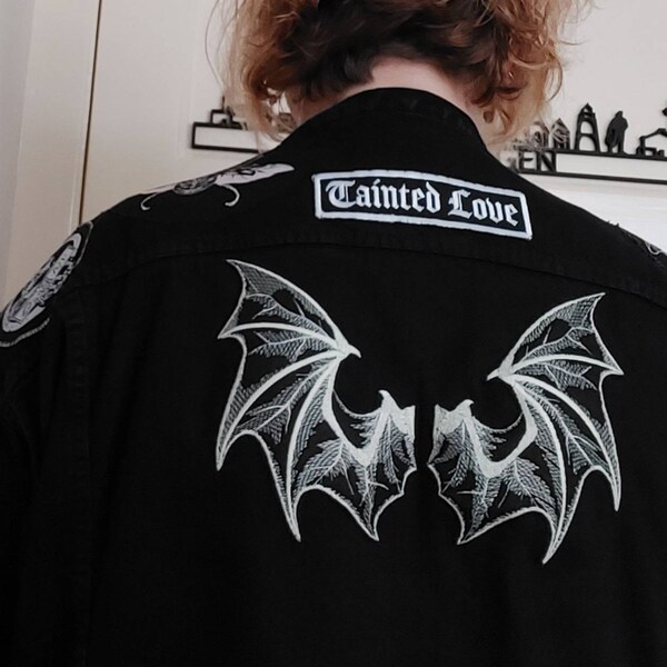 GLOW in the DARK Bat Wings Iron on Patches | Embroidered Patch | Patch ...