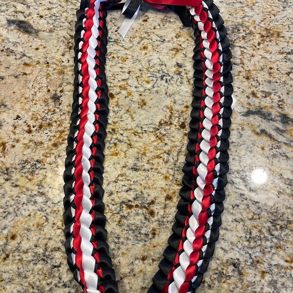 44 Custom Two Ribbon Braided Ribbon Leis You Choose Colors graduation ...