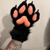 Red Puffy Paws, Fursuit Paws Black, Furry Paws Red - Etsy