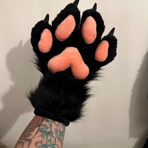 White Five Finger Paws, Paw Gloves White, Fluffy Fursuit Paws, Fursuit ...