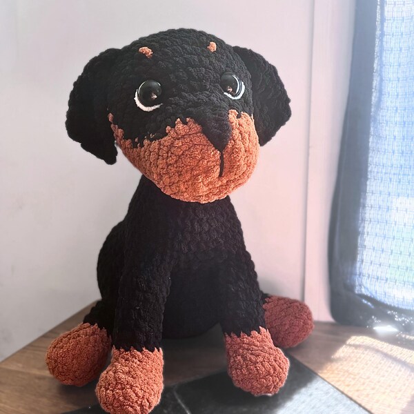 Crochet Pattern Dog/ Amigurumi Rottweiler Puppy Tutorial/ Stuffed Dog ...