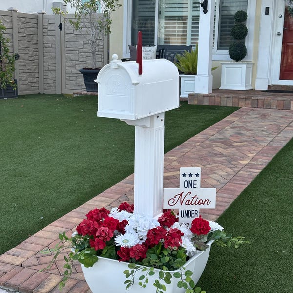 Brilliant White Snappot® Post Planter Kit-flower Pot for Mailbox Post ...