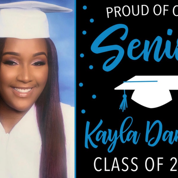 Senior Yard Sign, Graduation Yard Sign, Gold Graduation Sign, Photo ...