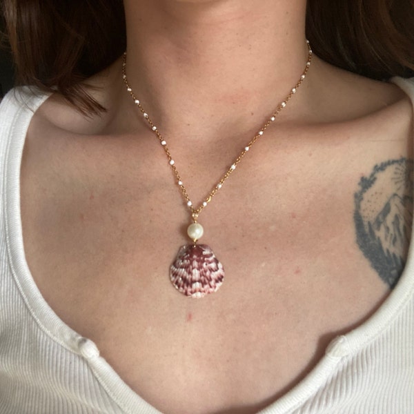 Dainty Real Seashell Necklace: Beachy Mermaid Jewelry - Etsy