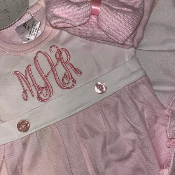 Baby Girl Bubble, Monogrammed Outfit, Personalized Toddler Girl, Summer ...