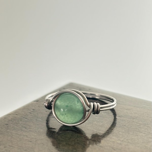 Adult Mood Ring, Wire Wrapped Ring, Boho Ring, Stainless Steel Ring ...