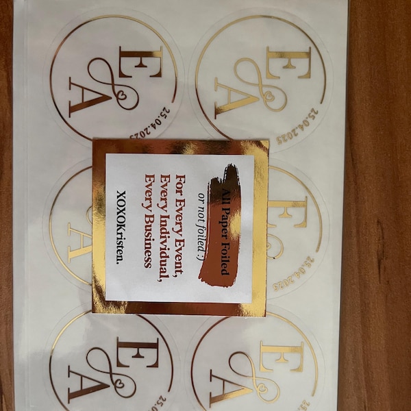 50th Birthday Favor Stickers, Custom Gold Foiled Birthday Stickers for ...