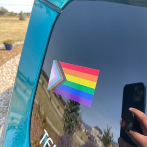 Progress Pride Flag LGBTQ POC Transgender Flag Vibrant Color Vinyl ...