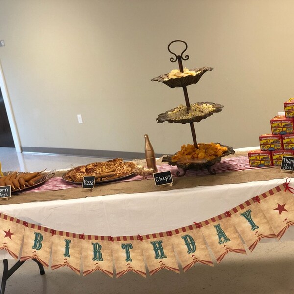 Circus Birthday Party Printables, Party Banner, Birthday Bunting, Party ...