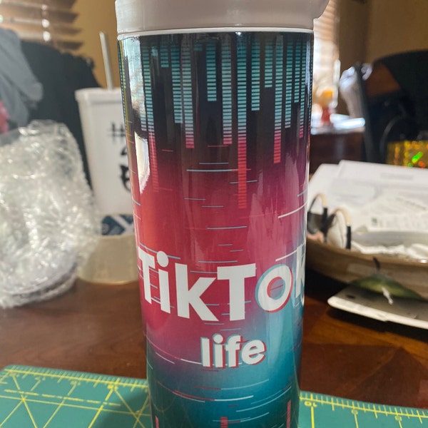 20oz Skinny Tumbler Keep Tiktok Life Sublimation Designs. Tiktok Life ...