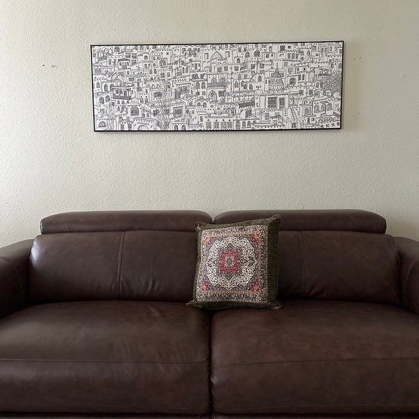 The Persian Bazaar, Line Drawing of Tajrish Bazaar in Tehran With ...