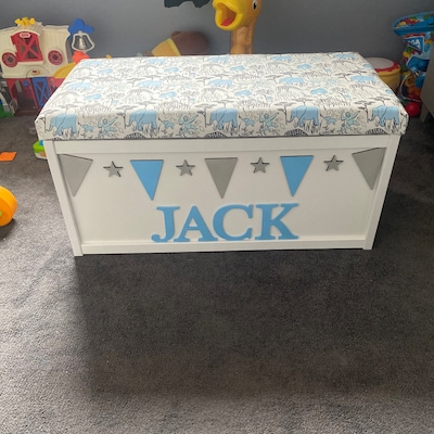 Personalised Toy Box Cushion Top Named Box - Etsy UK