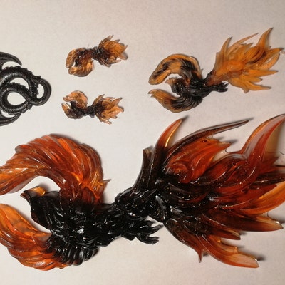 Emlems Large Phoenix Silicone Mould Food Safe for Cake Toppers, Resin ...