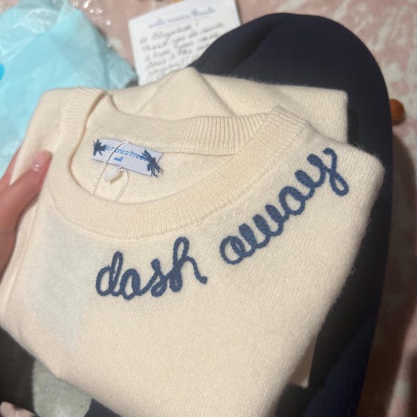 I Can't I've Got Mahj Embroidered CASHMERE Sweater, Mahjong Player ...