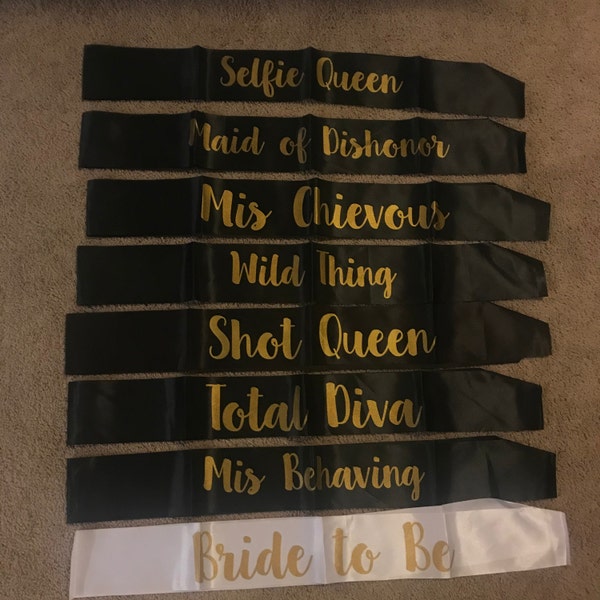 Bride to Be/bridesmaids Sash Set Bridal Sash,team Bride Sash ...