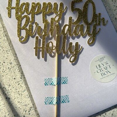 Nan Happy Birthday Cake Topper Nana Granny Glitter Party Decoration Any ...