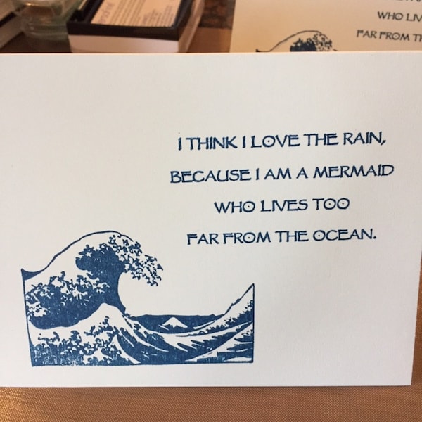 The Great Wave off Kanagawa Mounted Rubber Stamp, Japanese, Hokusai, Mt ...