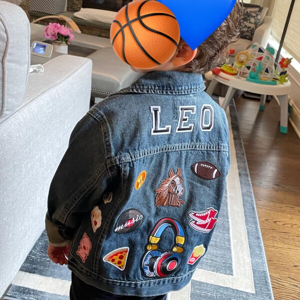 NAME ONLY - Custom Jean Jacket W/ Letter Patches (unlimited Letters ...