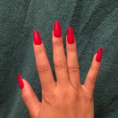 Classic Red Press on Nails Matte or Gloss Choose Your - Etsy