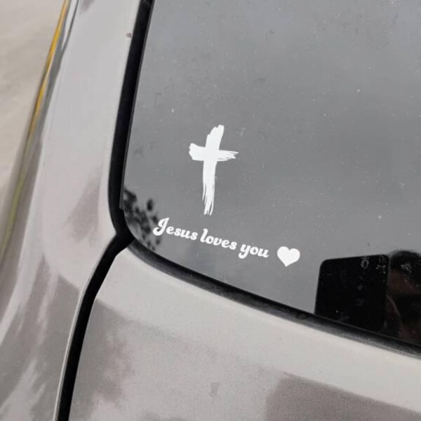 Cross Vinyl Decal Sticker Religious God Jesus Priest Choose Color Free ...