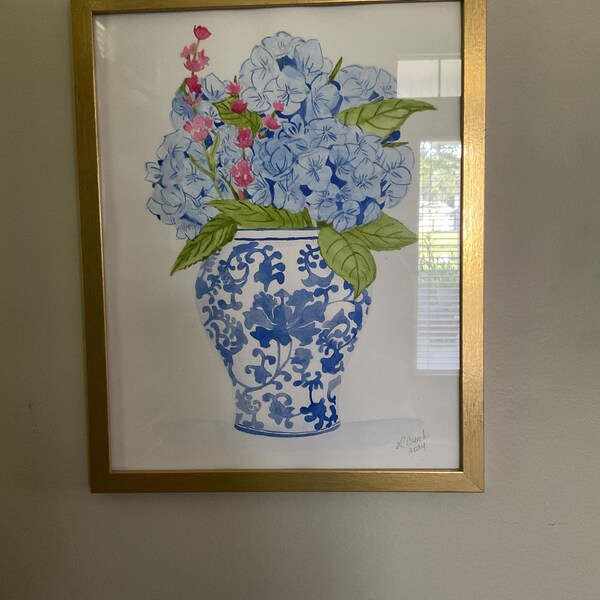 Hydrangea Watercolor Template: 11x14 Pre-drawn Paper for DIY Painting ...