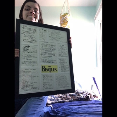 The Beatles Original Handwritten Lyrics Display Framed Montage 1 - Etsy