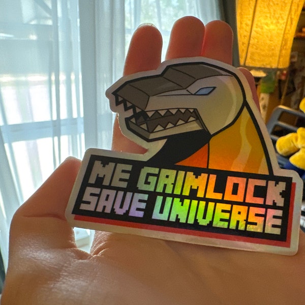 Grimlock Holographic Sticker - Transformers Die Cut Metallic Decal for ...