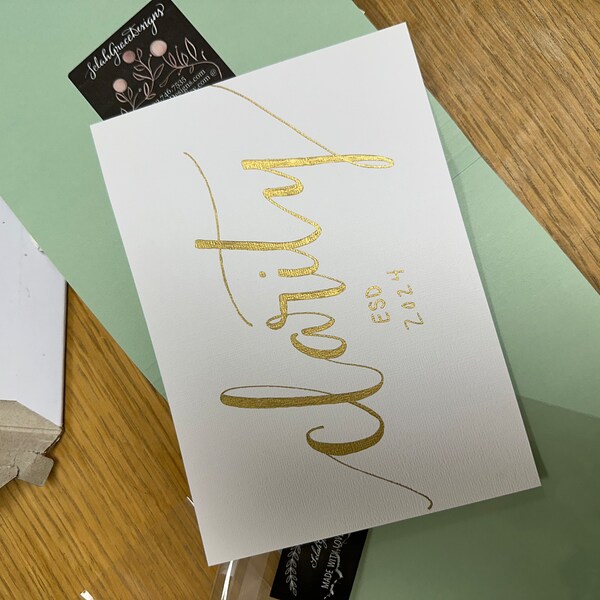 CUSTOM CALLIGRAPHY Note Cards / Personalized/message Choices/great for ...