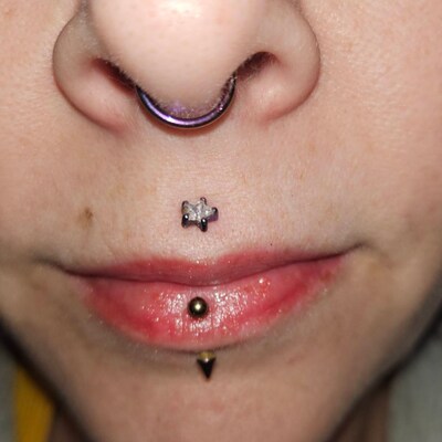 Half DARK PURPLE / SILVER 4G, 5G, 6G, 7G, 8G, 10G, or 12G Anodized Astm ...