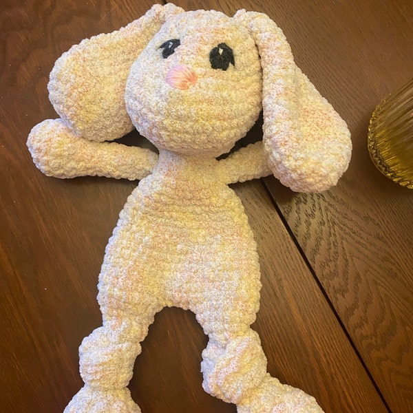 Crochet Snuggler Bunny Pattern, Amigurumi Crochet Bunny Cuddler Lovey ...
