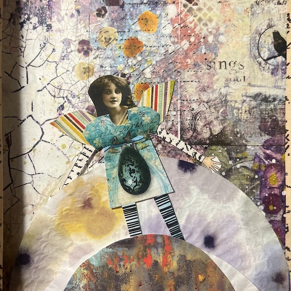 FUNNY PAPER DOLL Digital Paper Altered Art Journal Page Digital Collage ...