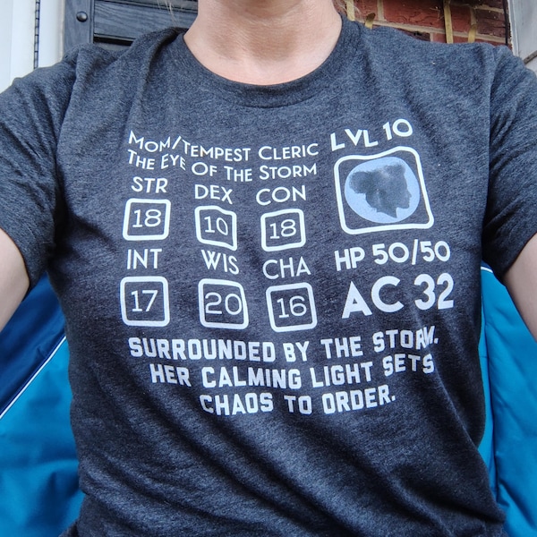 Mom Tempest Cleric Character Sheet, DND Shirt, DND Character Sheet ...