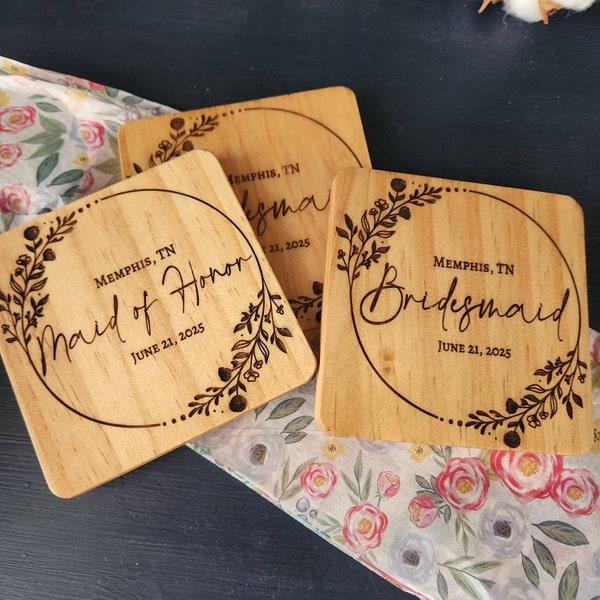 Personalized Wooden Coasters Gift Set | Engraved Housewarming Gift ...