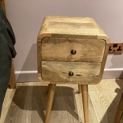 Bedside Table With Shelves Curved Bedside Table Unique Modern Farmhouse ...