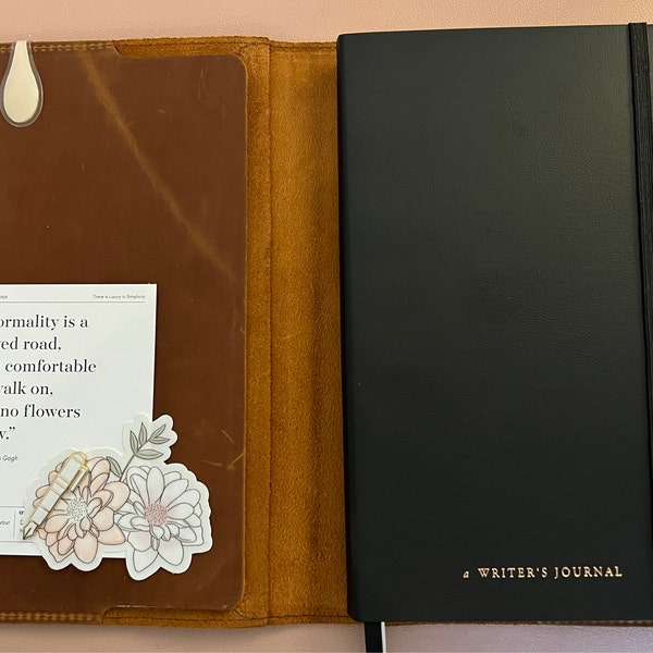 Personalized Leather Notebook Cover, Custom Leather Journal Cover ...