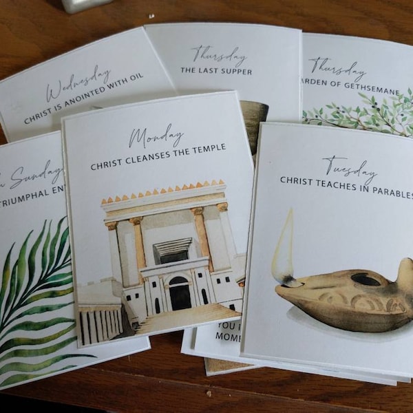 LDS Holy Week Study Cards | Printable Easter Story | LDS Easter Advent ...