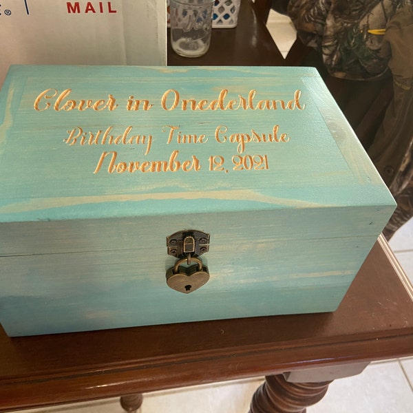Personalized Memory Box With Lock, Beautifully Engraved Wooden Keepsake ...