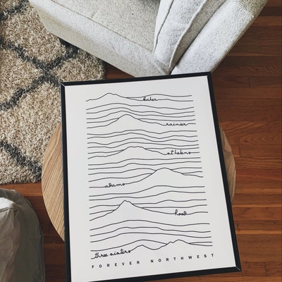 Cascade Mountain Range Tshirt Premium Triblend Tee Oregon - Etsy