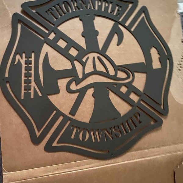Fire Department Monogram, Fireman, Fire Fighter, Fire House Metal Sign ...