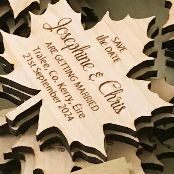 Kraft Save the Date Magnet With Cards, Autumn Fall Wedding Maple Leaf ...