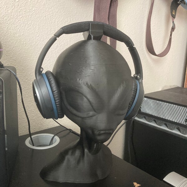 Alien Head Headphone Stand! Headset Holder Rack, Grey Area 51 ...