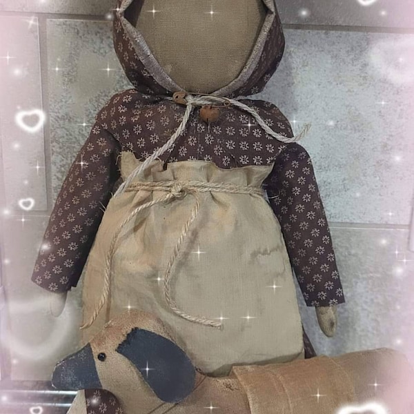 DIGITAL FILE Primitive Prairie Doll & Sheep Printable Pattern - Etsy