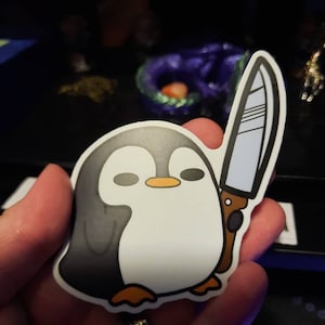 Chicken With a Knife Sticker - Etsy