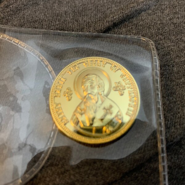 LUCKY GOLD COIN - St. Basil Vasilopita Coin for Greek Orthodox New Year ...