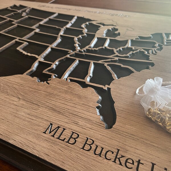 Baseball Bucket List Map, Major League Ball Park Tour Map, US Map ...