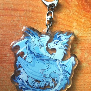 Moon and Qibli Wings of Fire WOF Acrylic Charm - Etsy