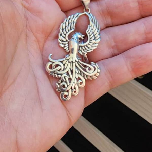 Owl Bird of Wisdom Celtic Knot Sterling Silver Pendant Necklace 18 ...