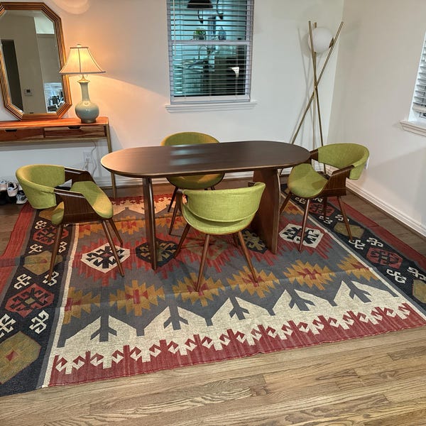 Peruvian Wool Jute Area Rug - Vintage Kilim Motif Pattern - Handmade ...